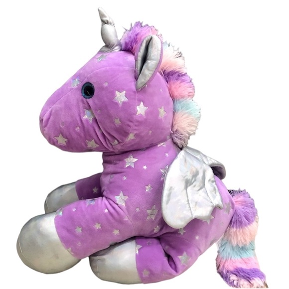 Toys | 2ft Tall Unicorn Stuffed Animal Plush Cuddle Toy Purple Stars ...